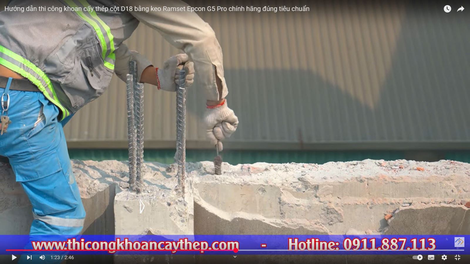 Hướng Dẫn Thi Công Neo Cấy Thép Cột D18 Với Lỗ Khoan D22 Sâu L180mm ...
